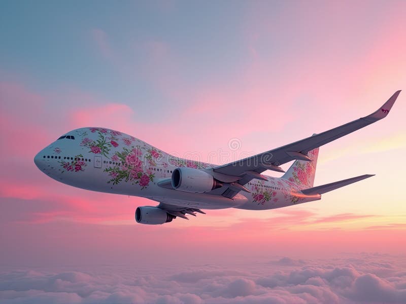 Airplane Designed As a Giant Easter Egg, Ai Stock Illustration ...