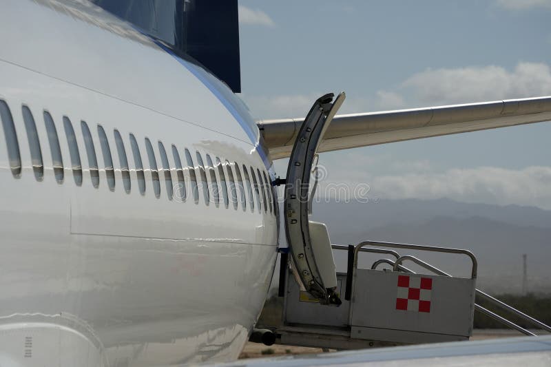 Airplane Detail of Cabin Windows and Fuselage Stock Image - Image of ...