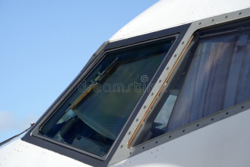 Airplane Detail of Cockpit Window Exterior View Stock Photo - Image of ...