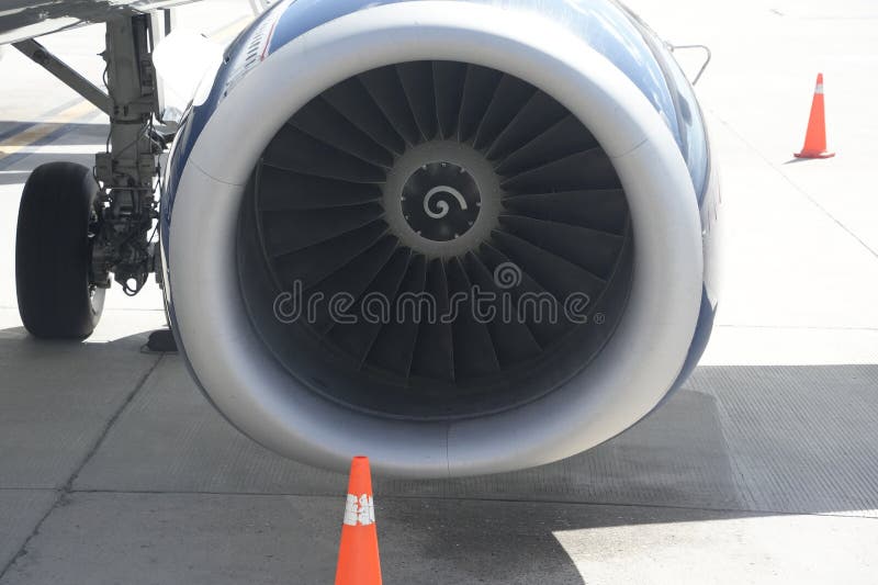 Airplane Detail of Turbine Engine Stock Photo - Image of power ...