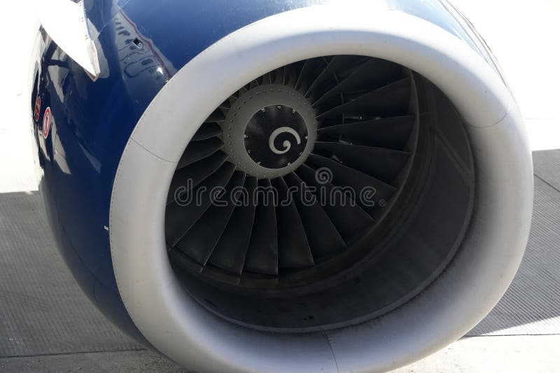 Airplane Detail of Turbine Engine Stock Image - Image of plane, cockpit ...