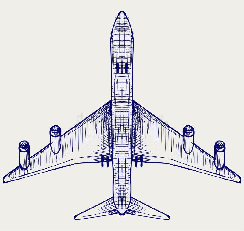 Airplane. Doodle style stock vector. Illustration of flight - 27927621