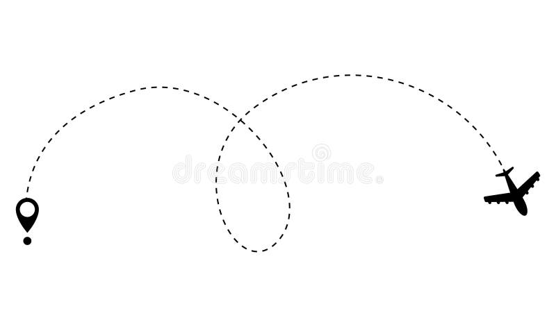 Airplane Dotted Route Line. Path Travel Line Shape Stock Vector ...