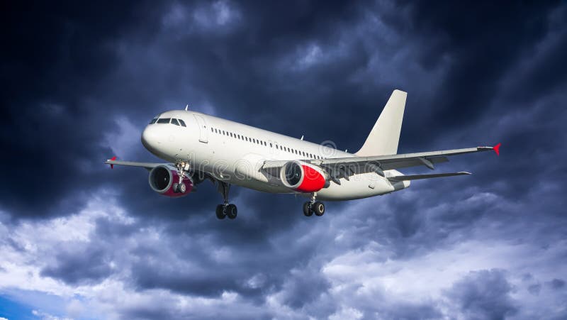 Airplane with dramatic sky stock image. Image of travel - 124065955