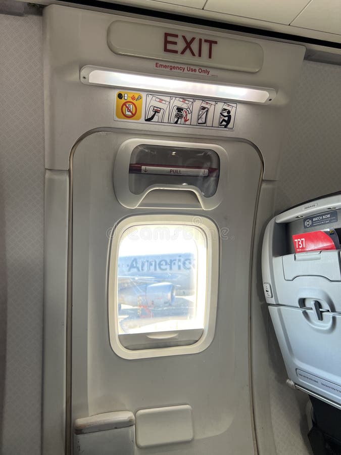 Airplane Emergency Exit Door Editorial Stock Image - Image of travel ... Airplane Emergency Exit Door Editorial Stock Image - Image of travel ...