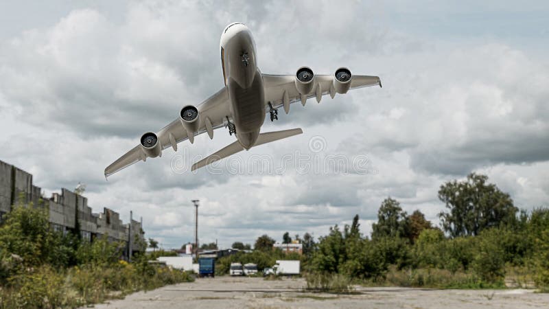 Airplane emergency landing editorial image. Image of technology - 189941375