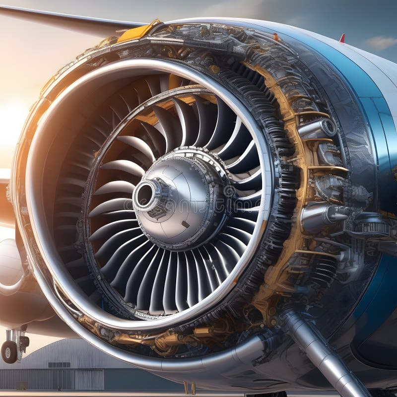Airplane Engine, AI-generatet Stock Illustration - Illustration of ...