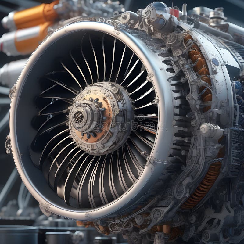 Airplane Engine, AI-generatet Stock Illustration - Illustration of ...