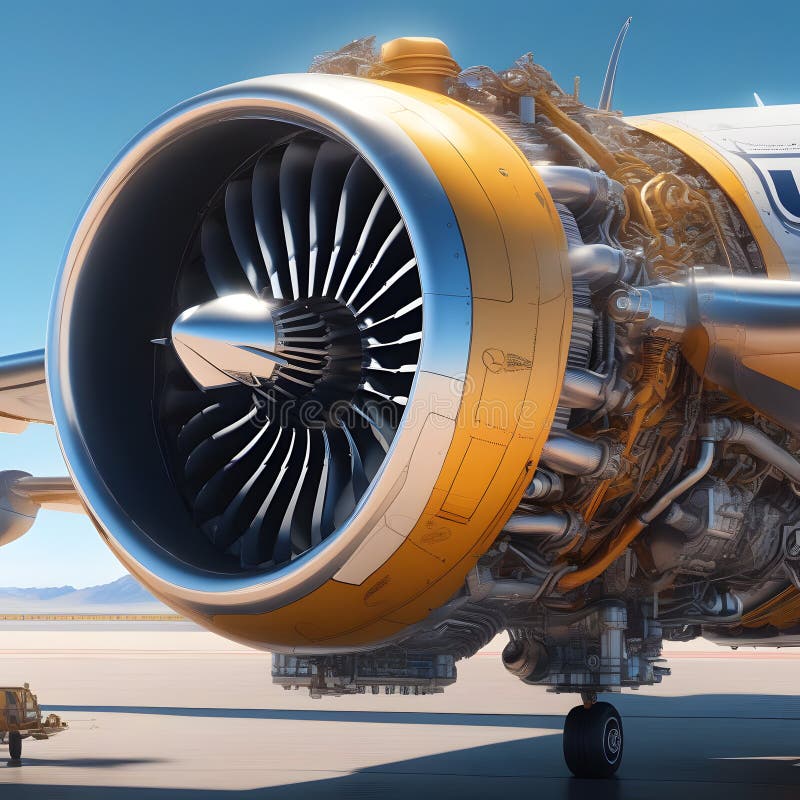 Airplane Engine, AI-generatet Stock Illustration - Illustration of ...