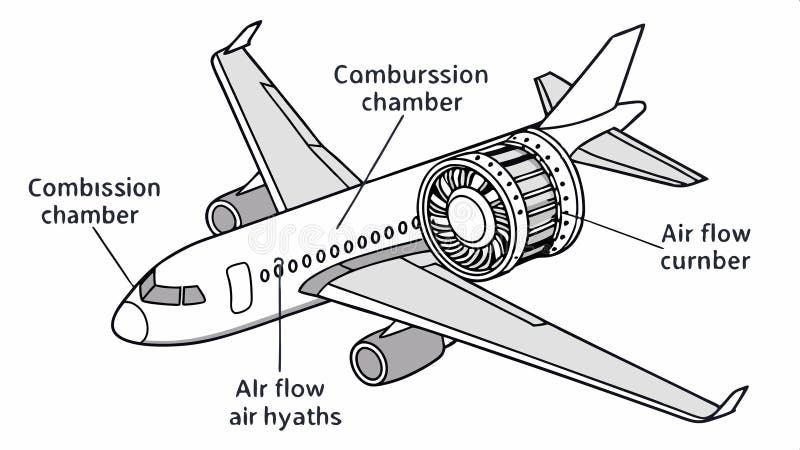 Airplane Engine Diagram, Aviation Technology Vector Design Generative ...