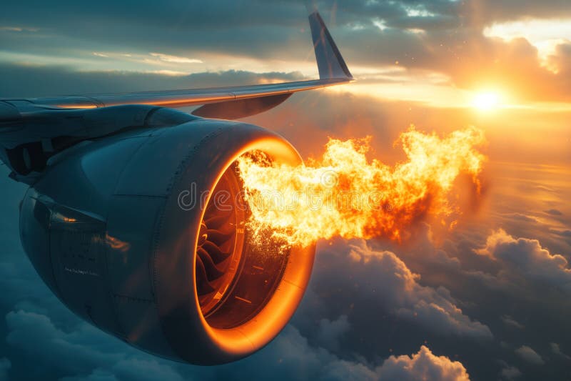 An Airplane Engine Malfunctioned during Flight, Causing a Fire To ...