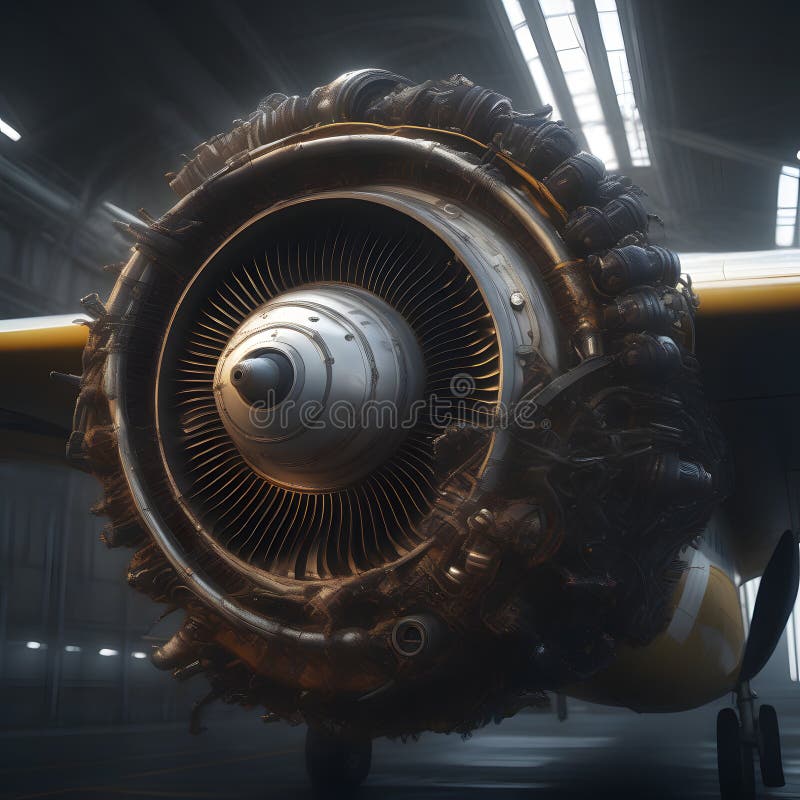 Airplane Engine, AI-generatet Stock Illustration - Illustration of ...