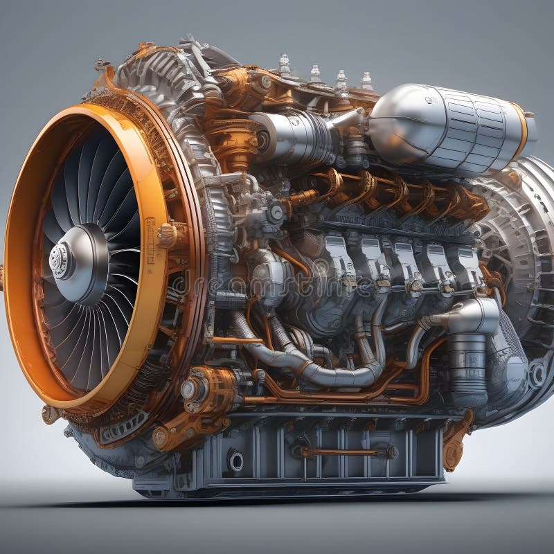 Airplane Engine, AI-generatet Stock Illustration - Illustration of ...