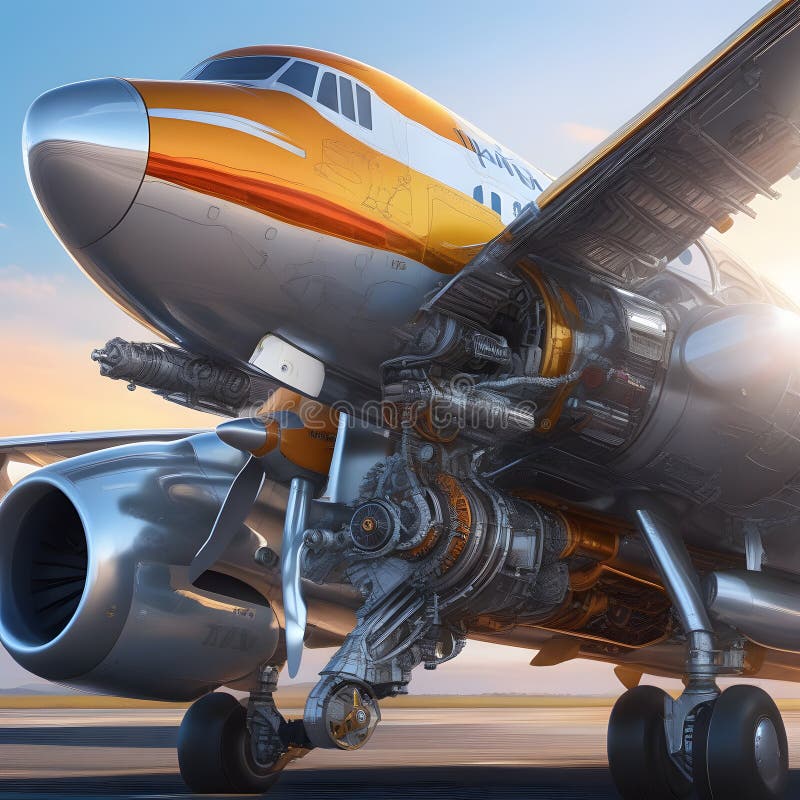 Airplane Engine, AI-generatet Stock Illustration - Illustration of ...
