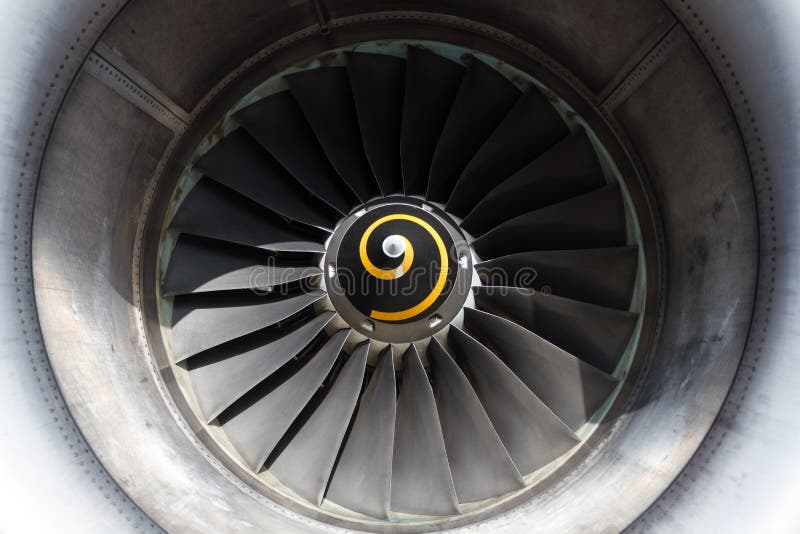 Airplane engine stock image. Image of force, metal, front - 52435045