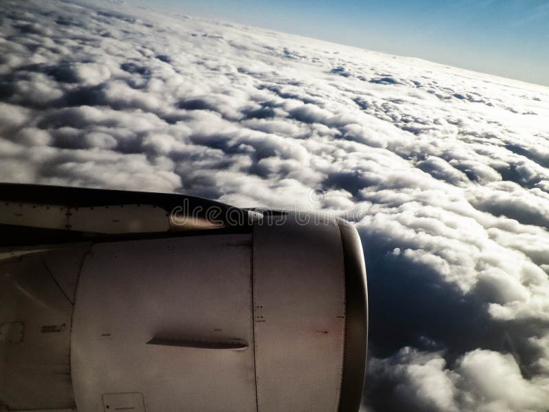 Airplane Engine Seen from the Window Stock Image - Image of nature ...
