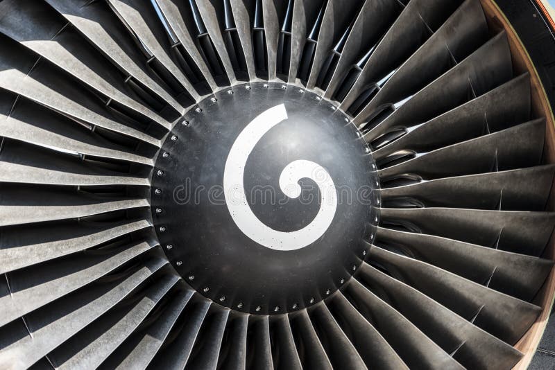 Airplane Engine Turbine Blades Stock Photo - Image of engine, aeroplane ...
