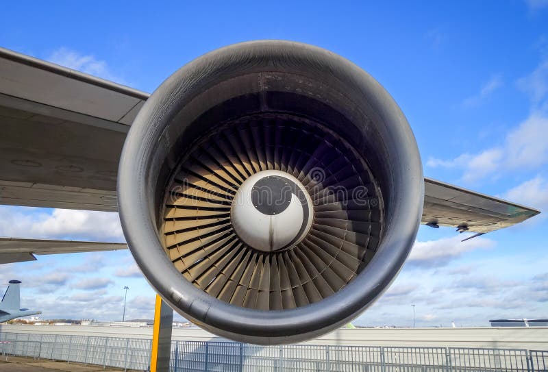 Airplane engine and wing stock image. Image of engine - 143882749