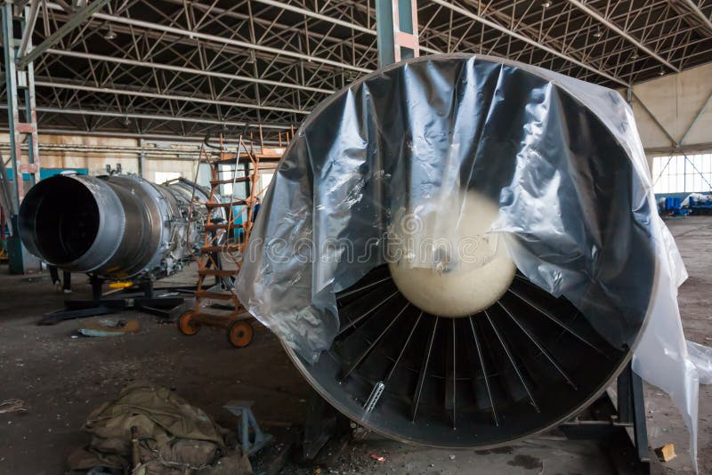 Two Airplane Engines Wing Mounted Stock Photo - Image of light ...