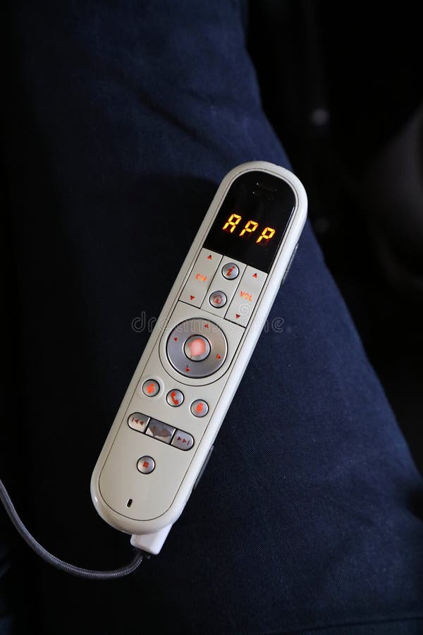 Airplane Entertainment System Remote Stock Image - Image of remote ...