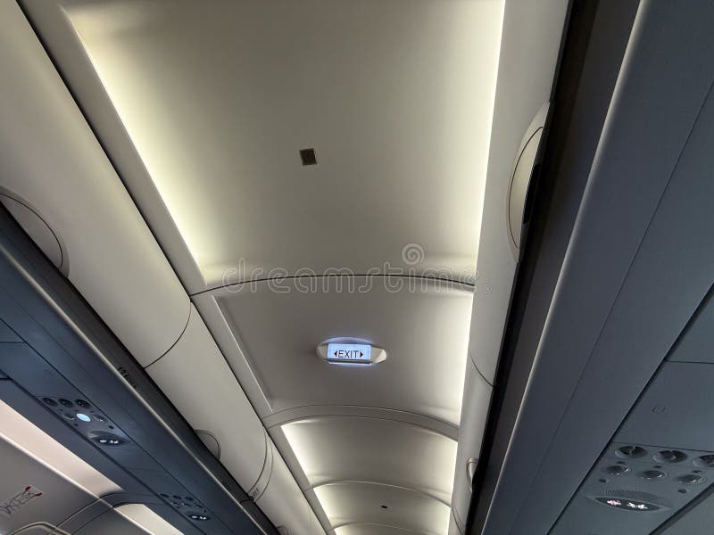 Airplane Exit Sign. Safety, Navigation, and Emergency Direction Inside ...