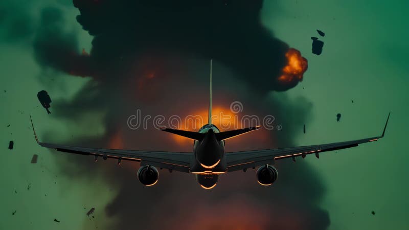 Airplane Exploding in Mid Air on Green Screen Background Stock Video ...