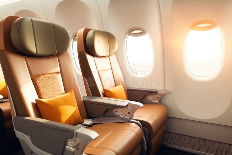 Airplane First Class Interior View, AI Generated Stock Illustration ...