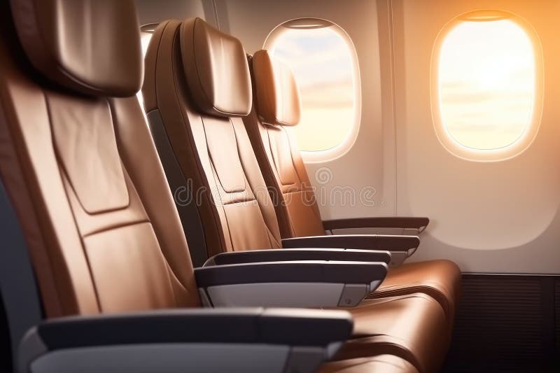 Airplane First Class Interior View, AI Generated Stock Illustration ...