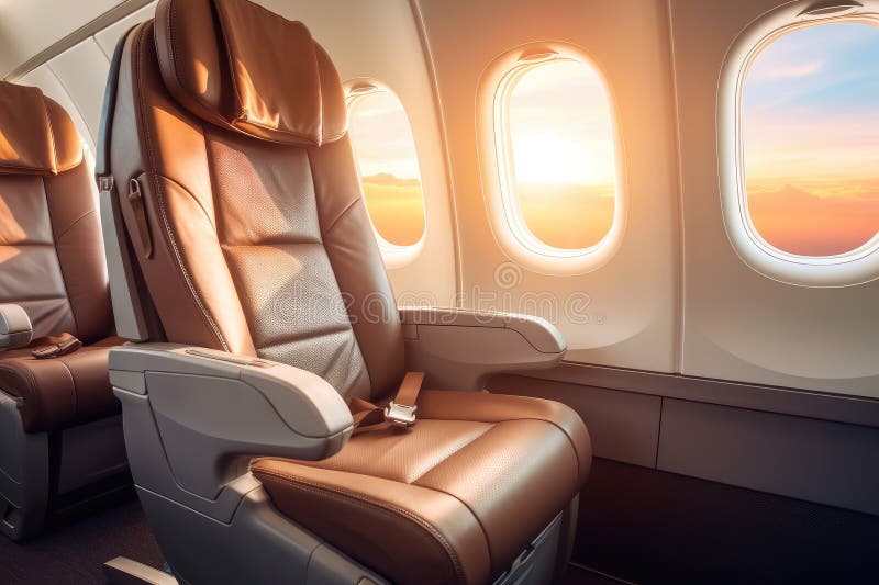Airplane First Class Interior View, AI Generated Stock Illustration ...