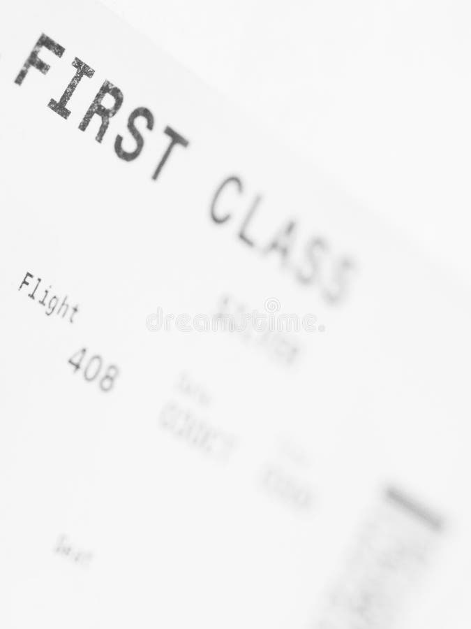 Airplane First Class Ticket Stock Image - Image of technology, paper ...