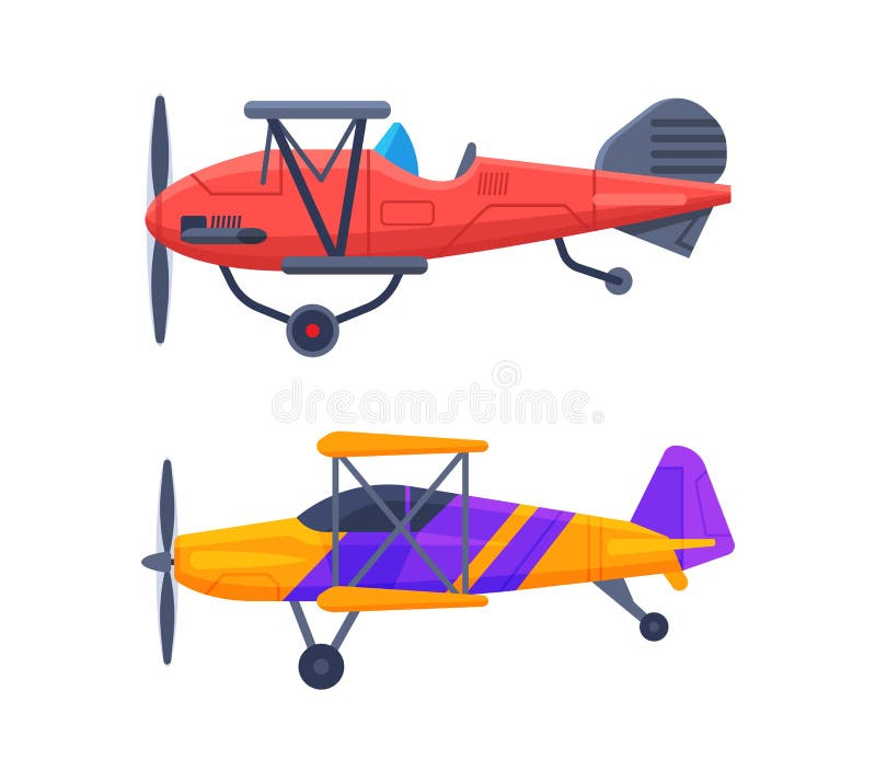 Airplane or Fixed-wing Aircraft Propelled by Thrust Side View Vector ...