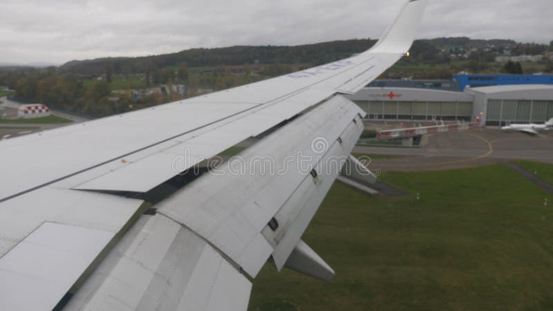 Airplane Flaps Tilted Downward while Landing Stock Image - Image of ...