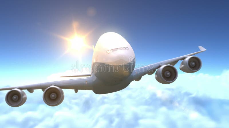 Airplane Boeing 727 Takes Off Green Screen Back 3D Rendering Animation ...