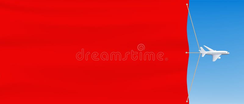 Airplane Flies with Advertising Banner. Vector Mockup Stock Vector ...