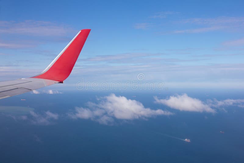Airplane Flight Above the Sea Stock Image - Image of transport ...