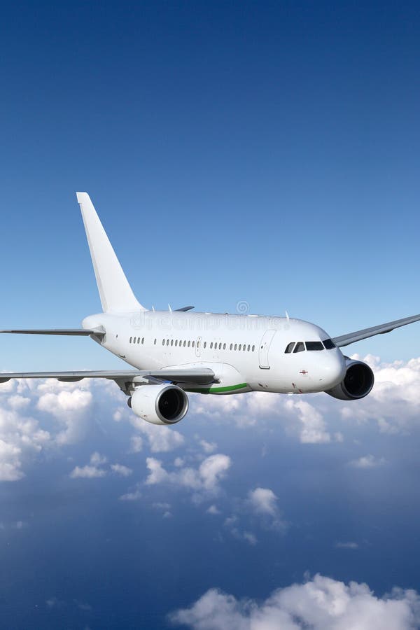 Airplane in Flight Aviation Topic Stock Photo - Image of clouds ...