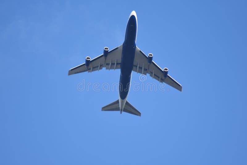 Airplane in flight stock image. Image of approaching - 104626969
