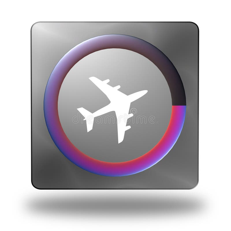 Airplane flight button stock illustration. Illustration of circle ...