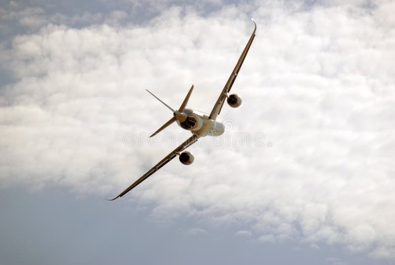 Airplane in flight stock photo. Image of airshow, blue - 79381406