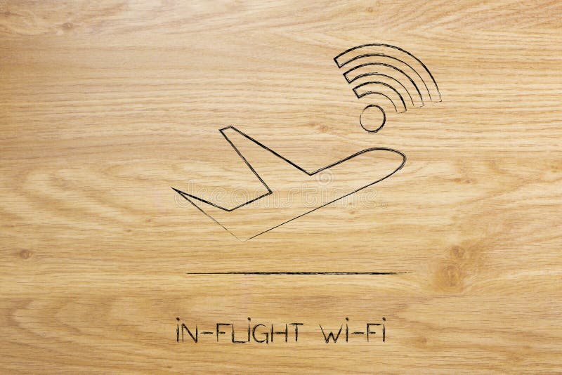 Airplane with in-flight Connection Icon Stock Illustration ...