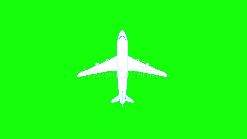 Airplane Flight on a Green Chromakey Background. Loop Motion Graphics ...