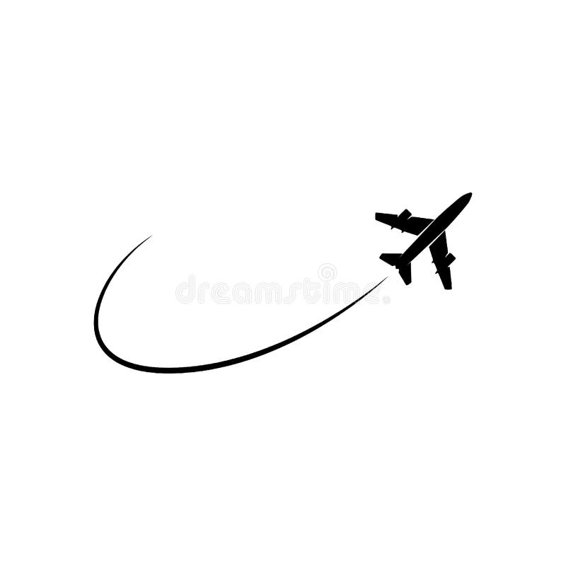 Airplane Flight Path Icon stock illustration. Illustration of journey ...