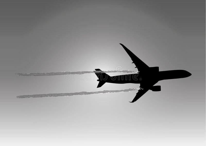 Airplane in flight stock vector. Illustration of transportation - 75261962