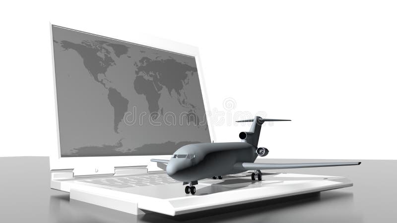 Airplane Flights and Computer Stock Illustration - Illustration of ...