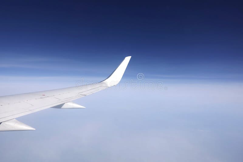 Airplane Fly High in the Sky Stock Image - Image of scene, nature ...