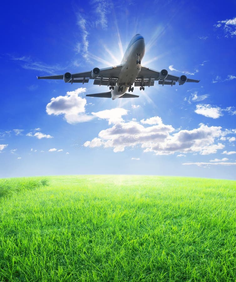 Airplane take off stock image. Image of cloud, aeronautical - 12127745