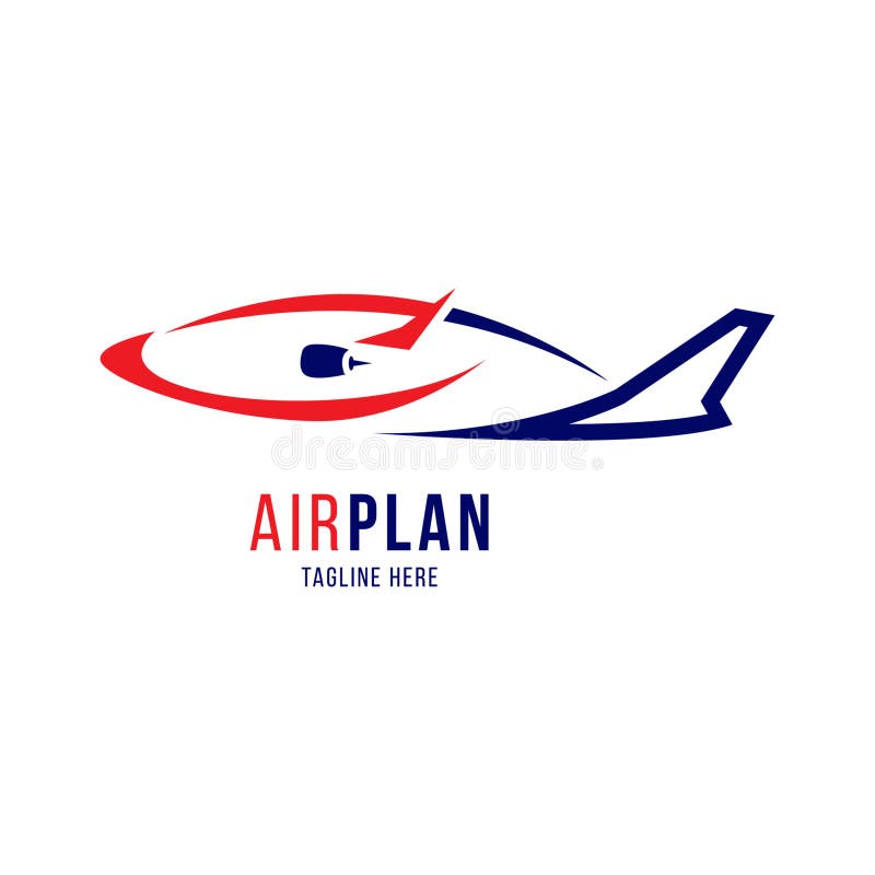 Airplane Fly in the Sky Logo Design Template. Stock Vector ...