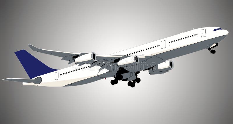 Airbus A340 Plane Illustration Drawing Stock Illustration ...