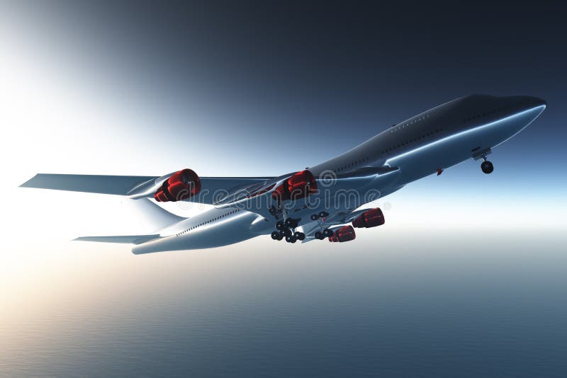 Airplane Flying 3D render stock image. Image of render - 23459869
