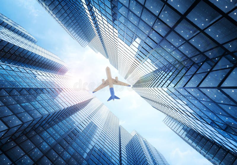 Airplane Flying Above Building Stock Illustrations – 361 Airplane ...